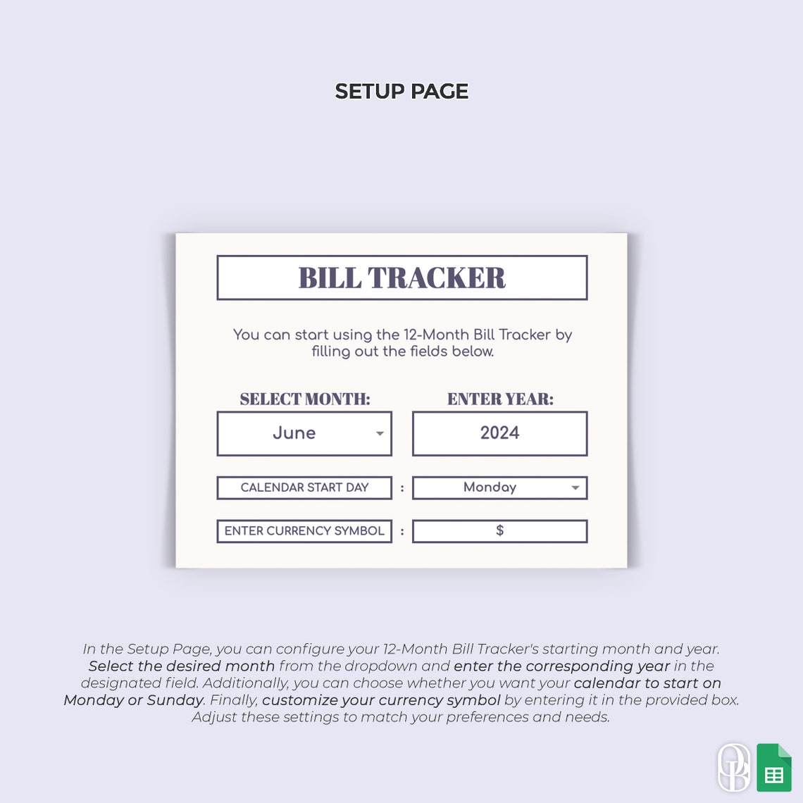 12-month Bill Tracker - Smart Calendar - Annual Bill Tracker - Google ...