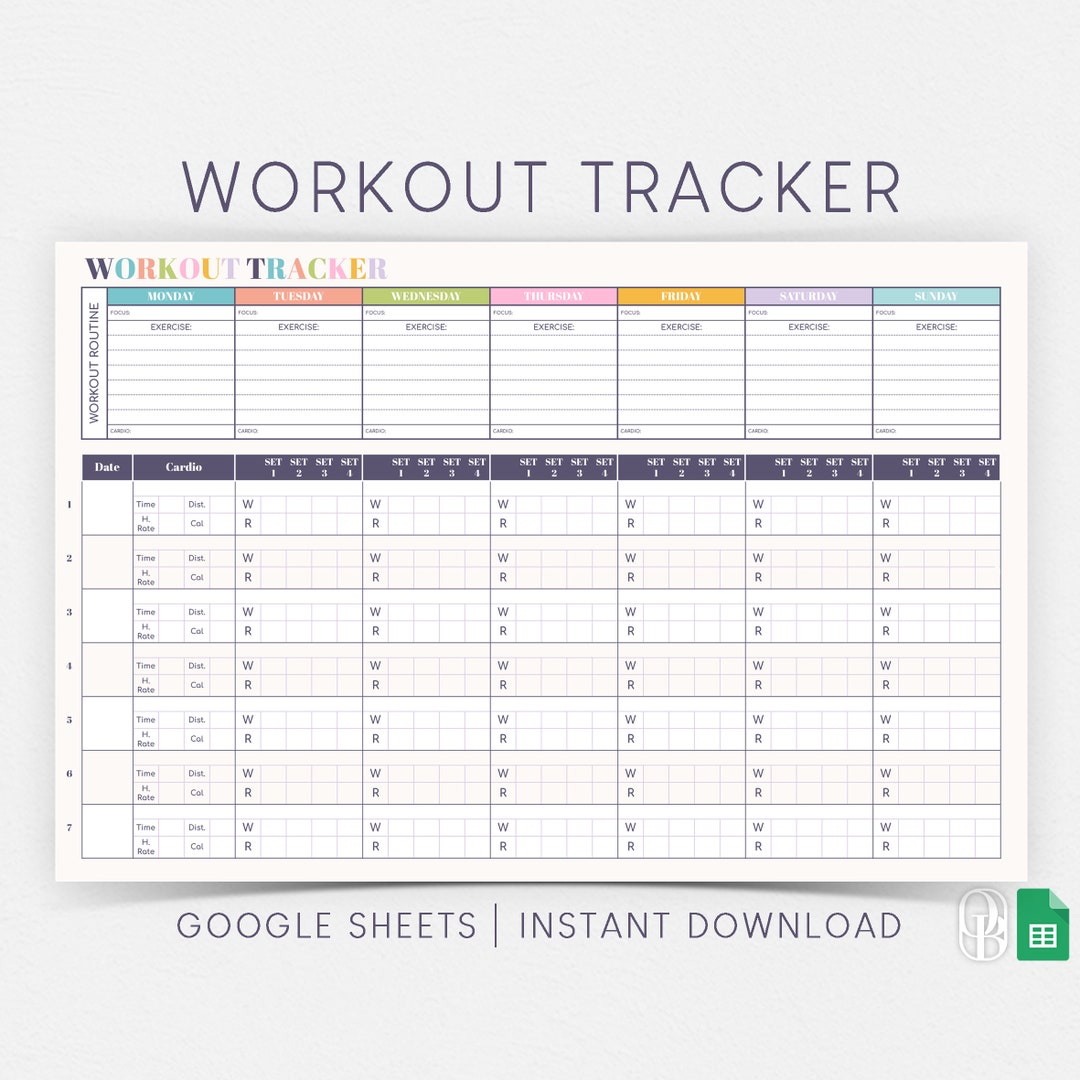 Workout Tracker Daily Weekly Exercise Planner Fitness Tracker ...