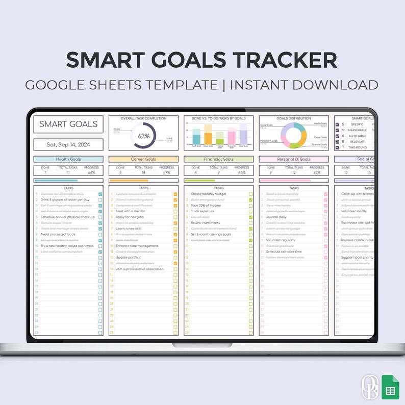 Smart Goals Tracker Achieve Your Goals With Ease Task Tracker Google ...