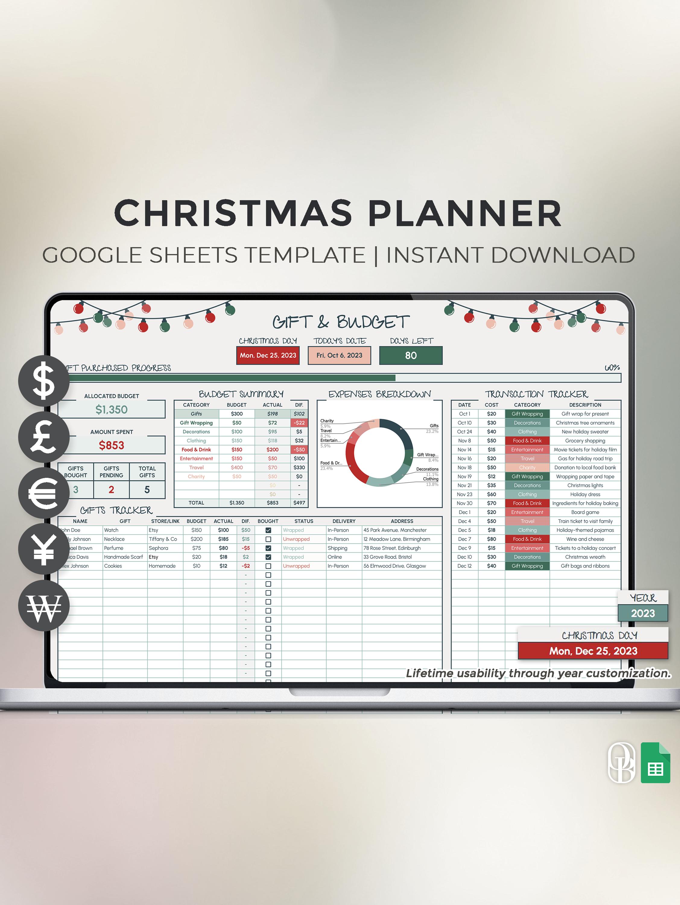 Ultimate Christmas Planner - Gift Tracker - Lifetime Usability ...