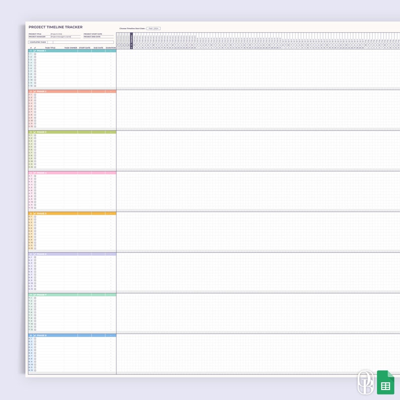 Project Timeline Tracker - Gantt Chart - Task Tracker - to Do List ...