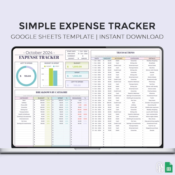 Simple Home Expense Tracker - Etsy