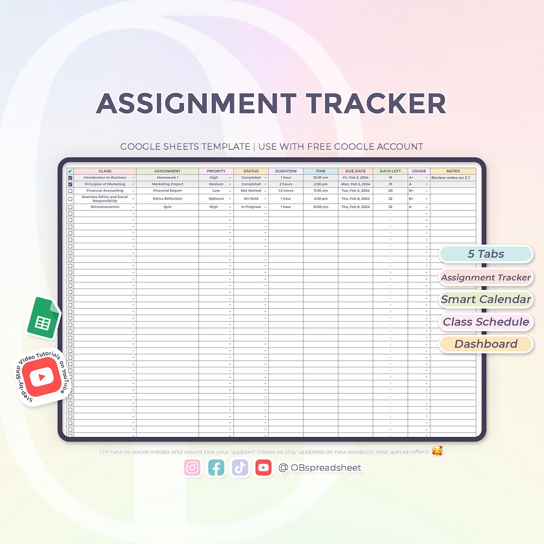 Assignment Tracker for Students - Smart Calendar - Academic Student ...