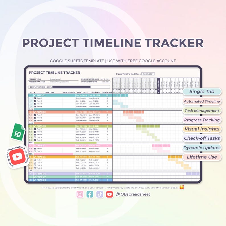 Project Timeline Tracker - Gantt Chart - Task Tracker - to Do List ...