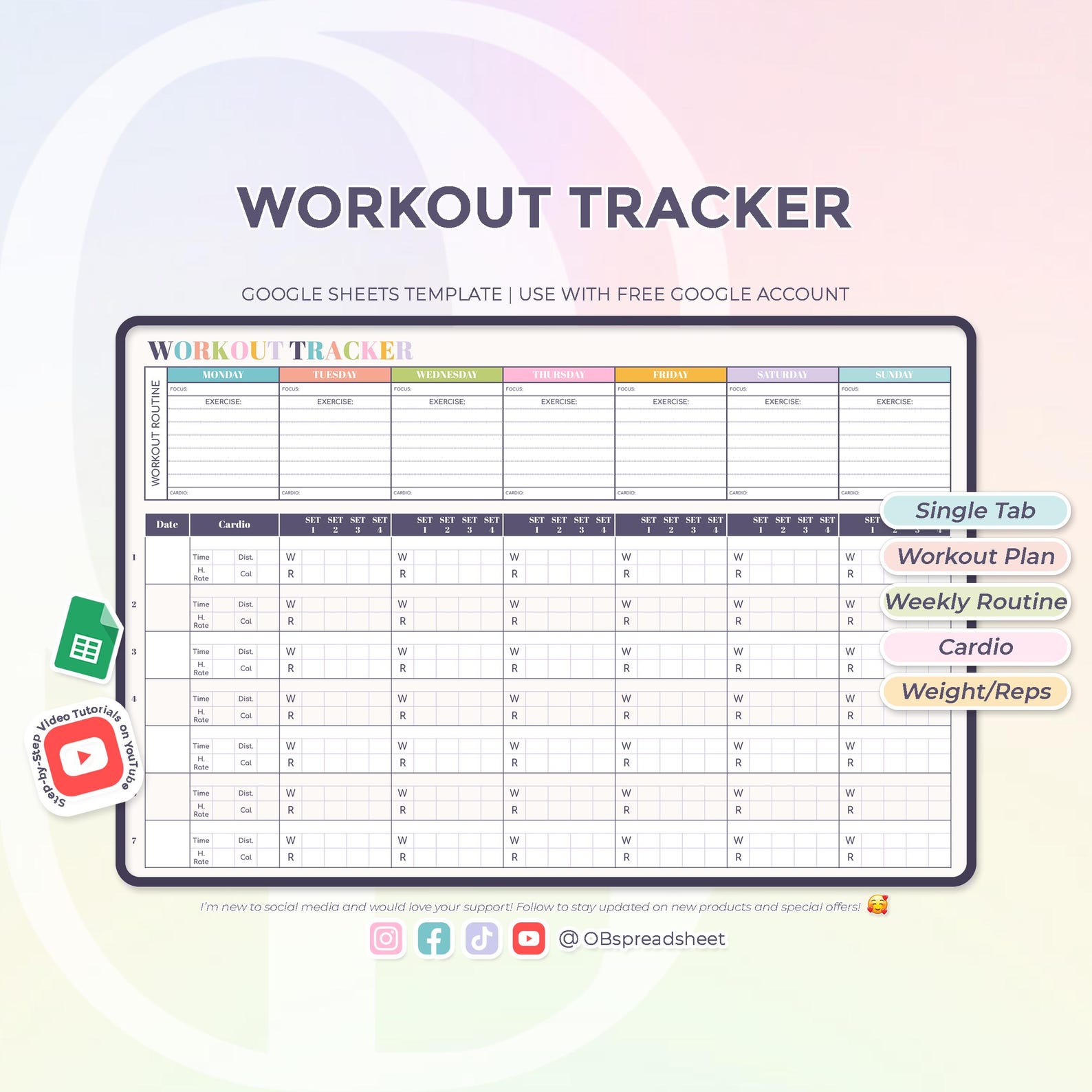 Workout Tracker - Daily Weekly Exercise Planner - Fitness Tracker ...