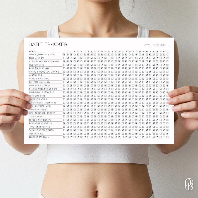 Monthly Habit Tracker - 4 Versions - A4 and Letter Size - Undated ...