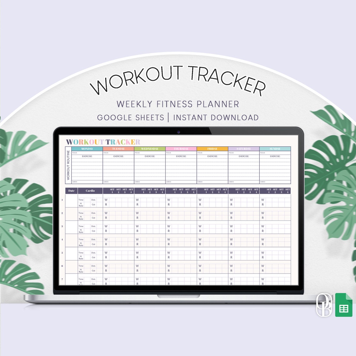 Workout Tracker Daily Weekly Exercise Planner Fitness Tracker ...