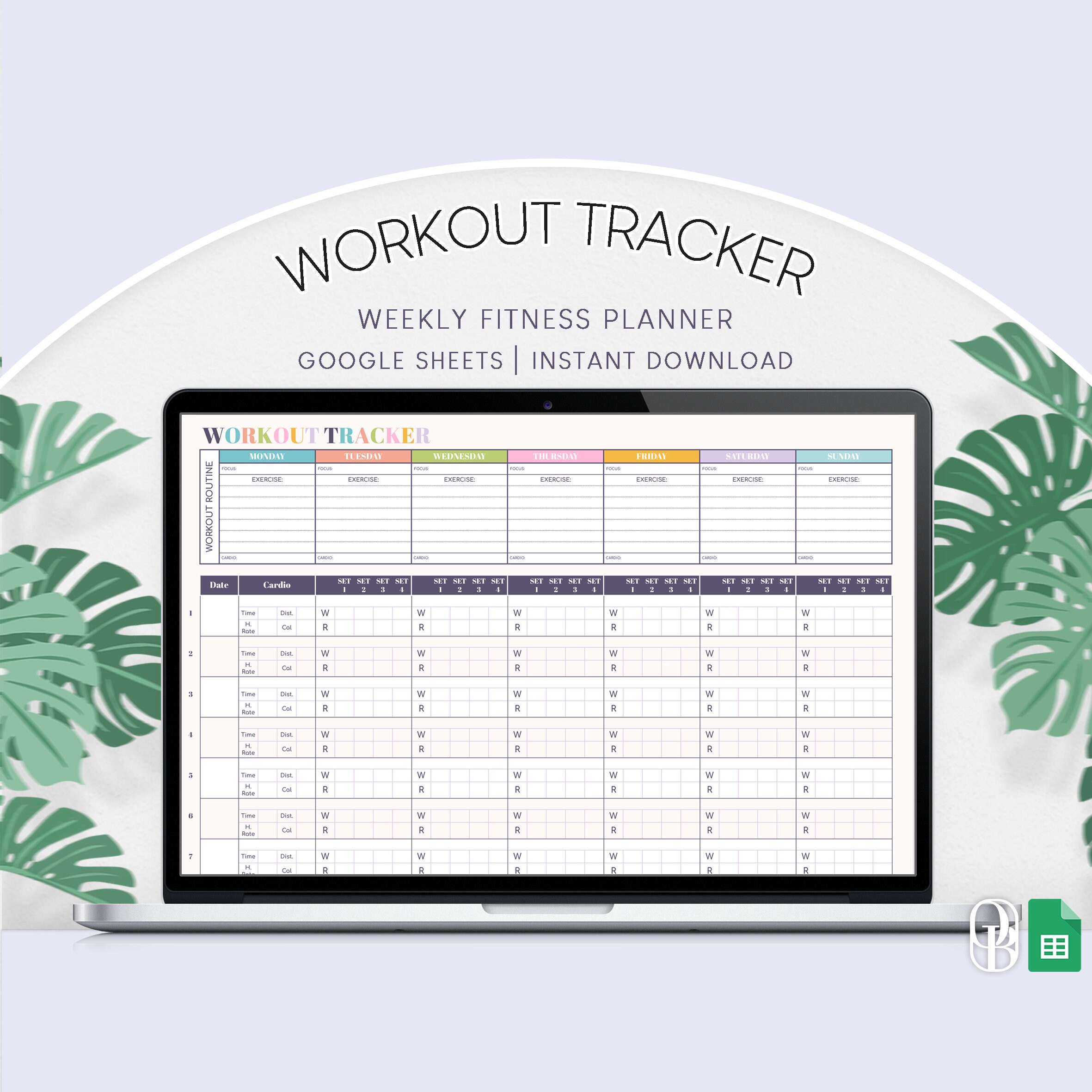 Workout Tracker Daily Weekly Exercise Planner Fitness Tracker ...