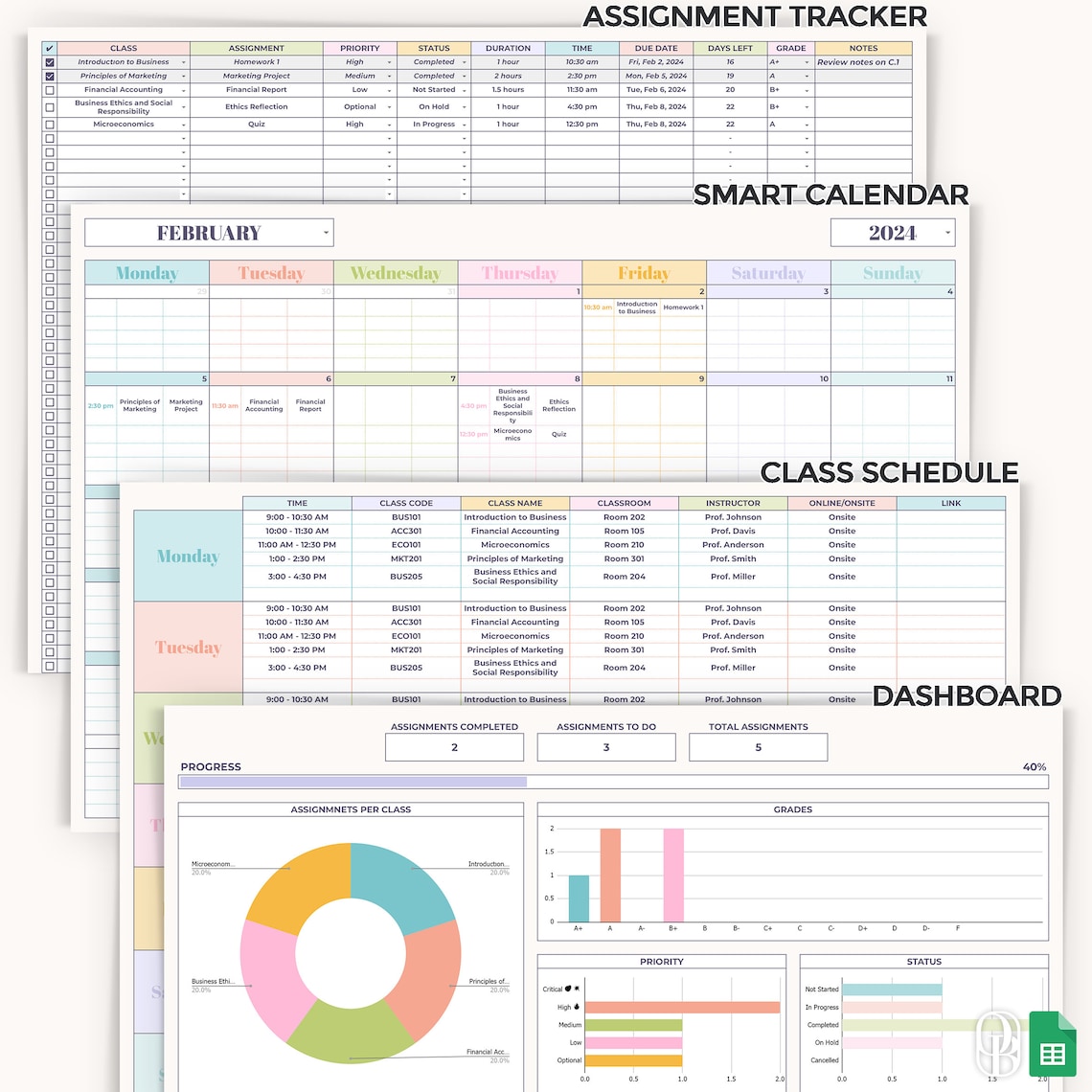 Assignment Tracker for Students - Smart Calendar - Academic Student ...