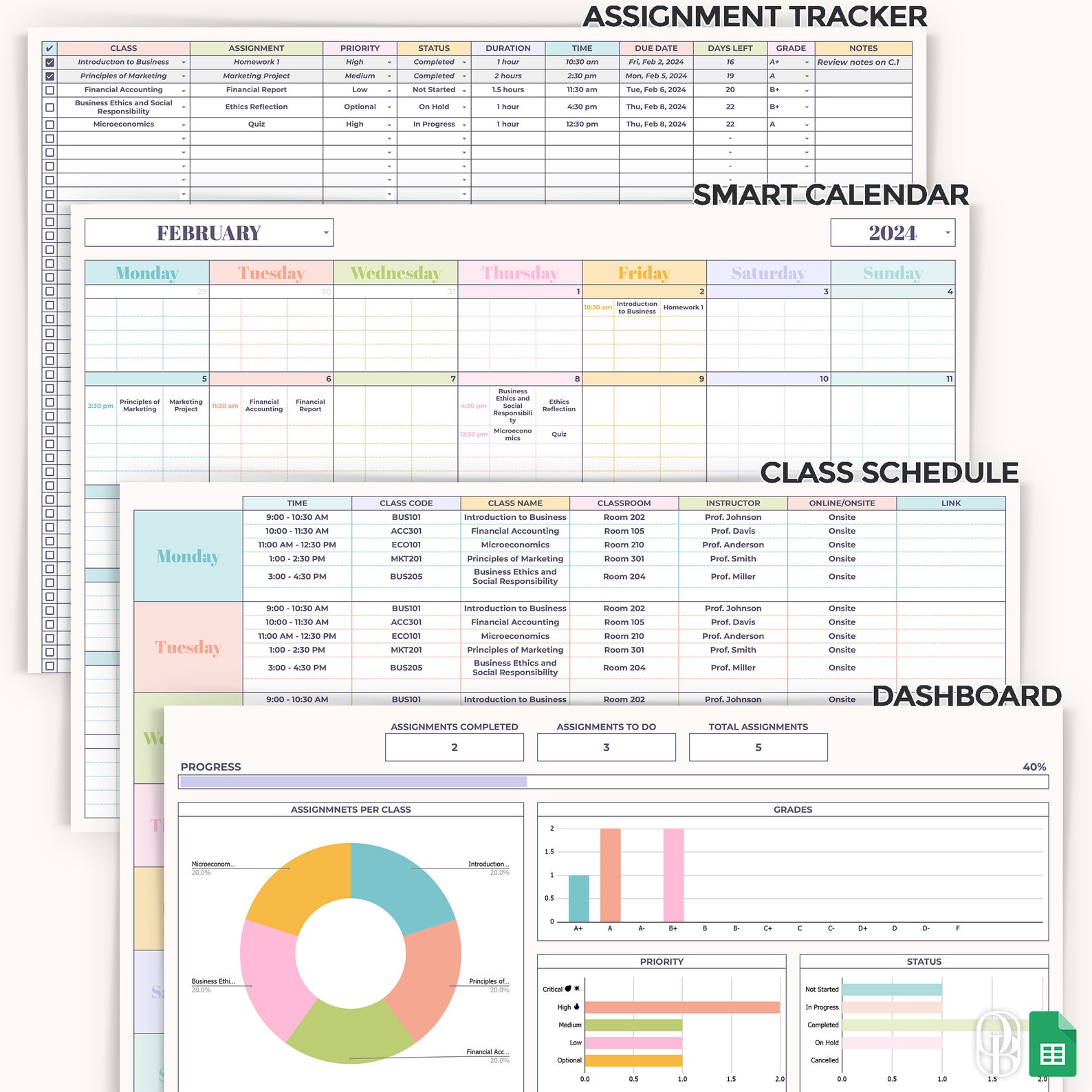 Assignment Tracker for Students - Smart Calendar - Academic Student ...