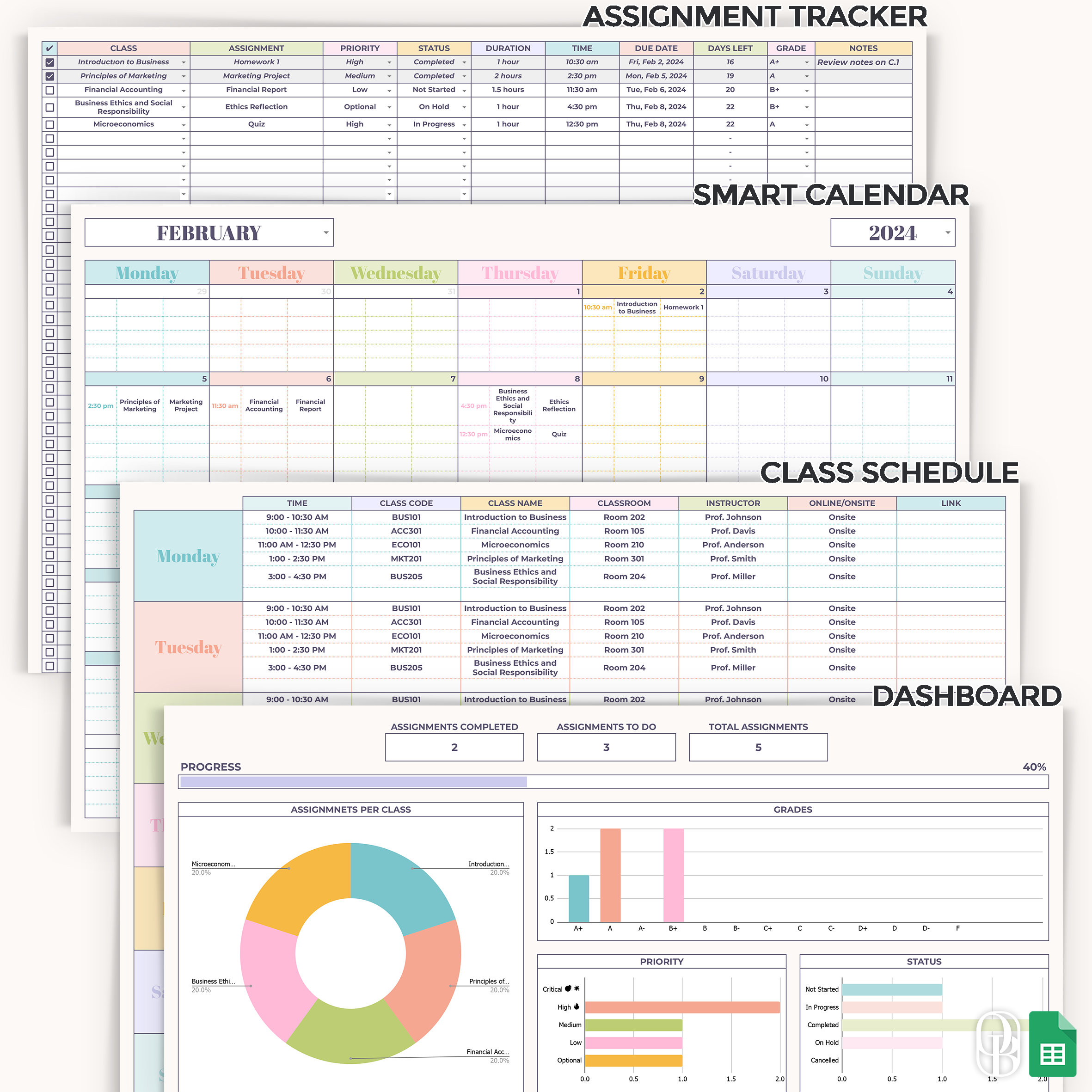 Assignment Tracker for Students - Smart Calendar - Academic Student ...