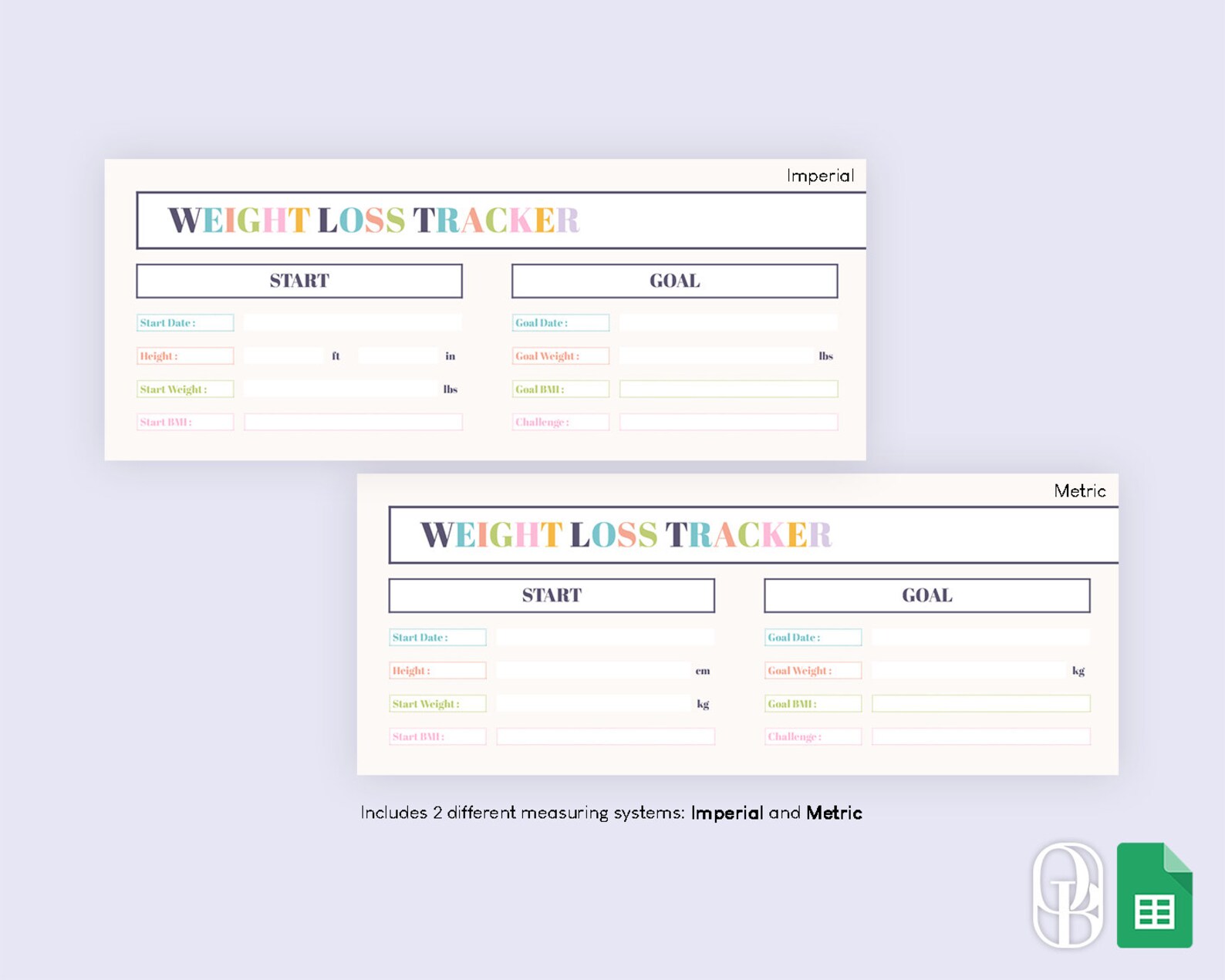 Weight Loss Tracker metric & Imperial Weight Log Body Measurements ...