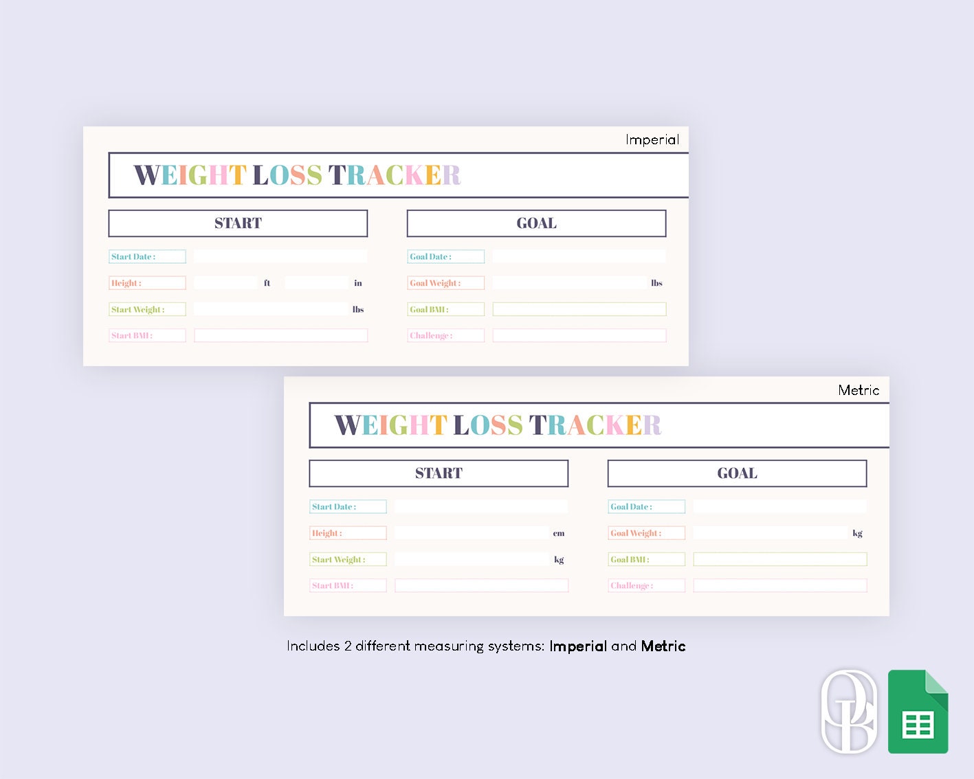 Weight Loss Tracker metric & Imperial Weight Log Body Measurements ...