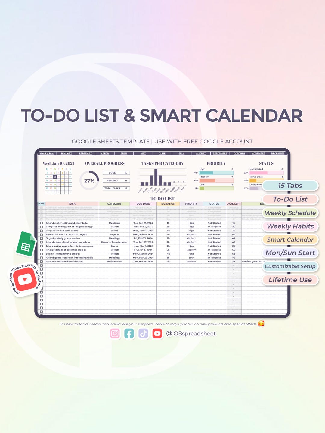 To-do List, Smart Calendar, Weekly Plan & Daily Schedule - Lifetime ...