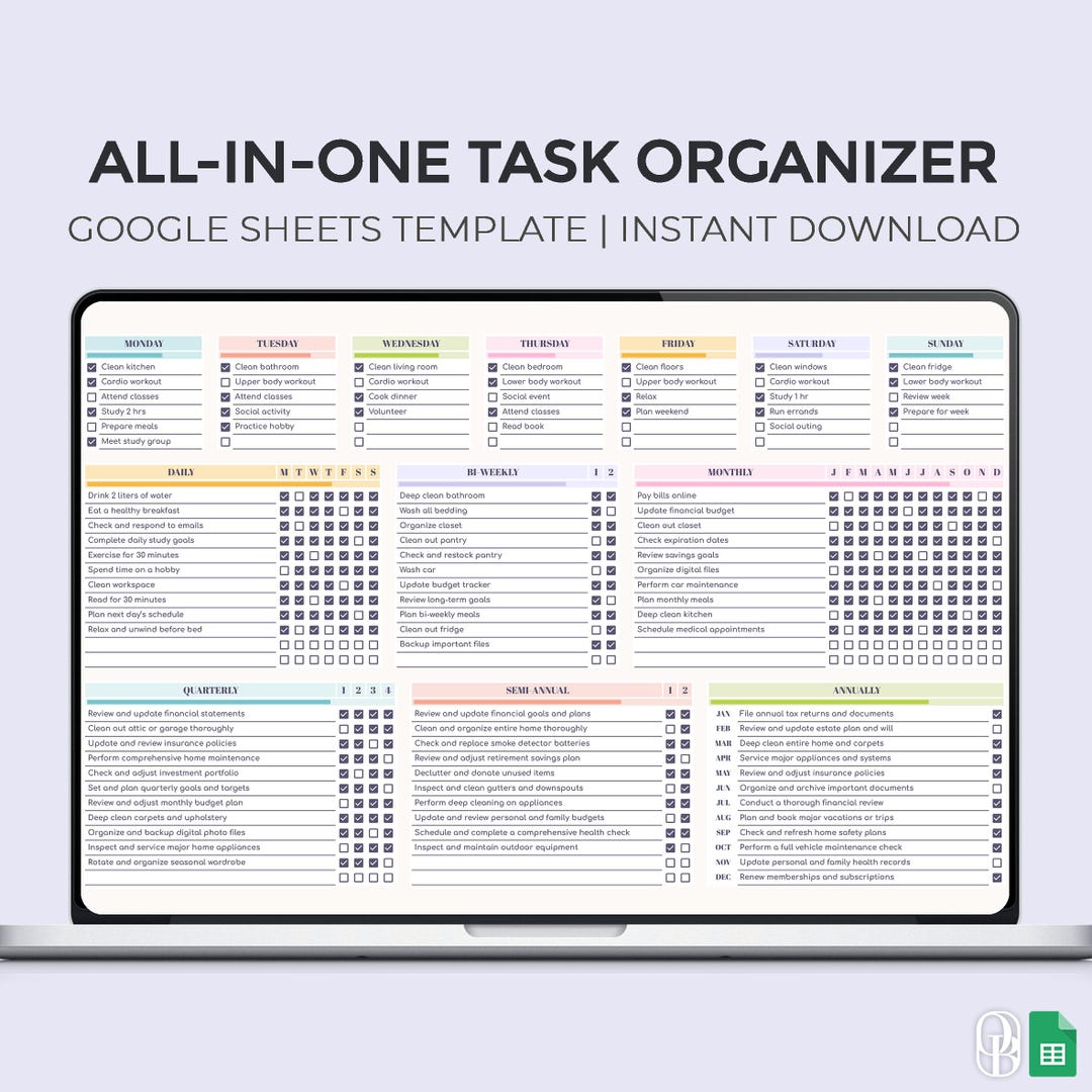 Organizador de tareas todo en uno: lista de tareas de una página ...