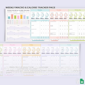 Weekly Macro & Calorie Tracker + Meal Planner - Counter - Google Sheets ...