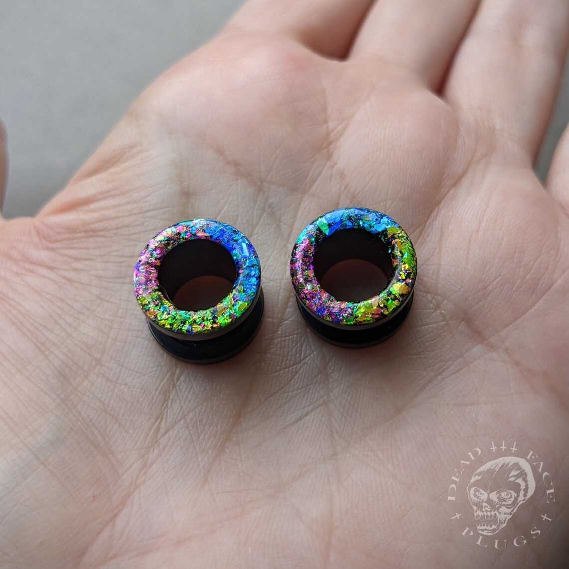 Opal Tunnels - Black Rainbow for Stretched Ears Colorful Sparkly ...