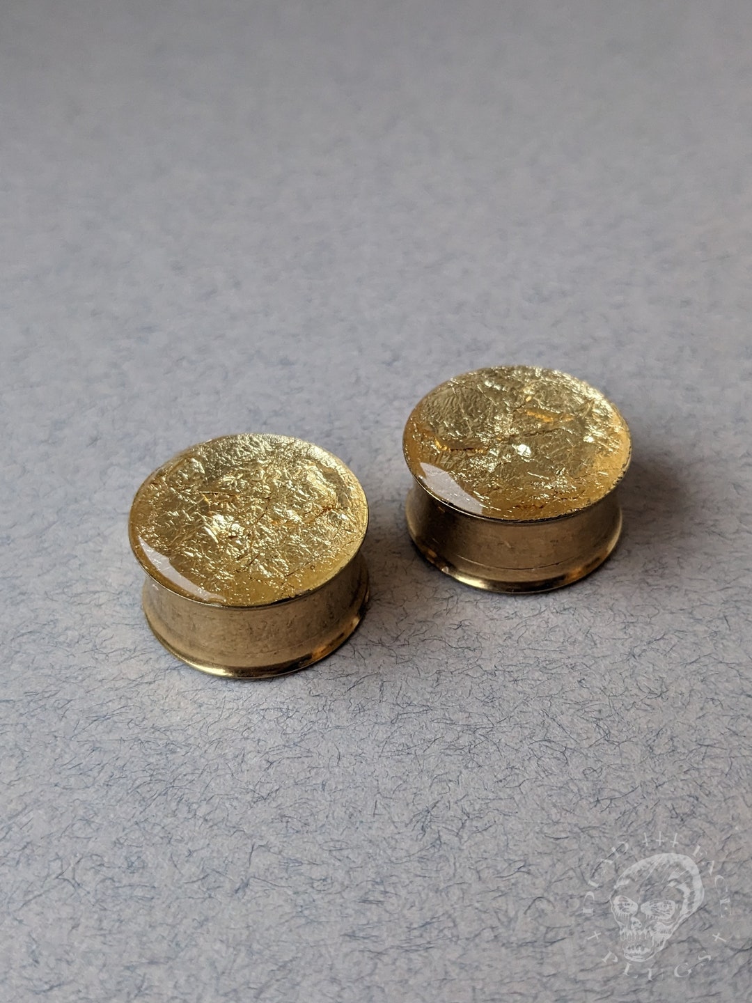 Pure Gold Plugs – Gauges for Stretched Ears Sparkly Glitter Leaf ...