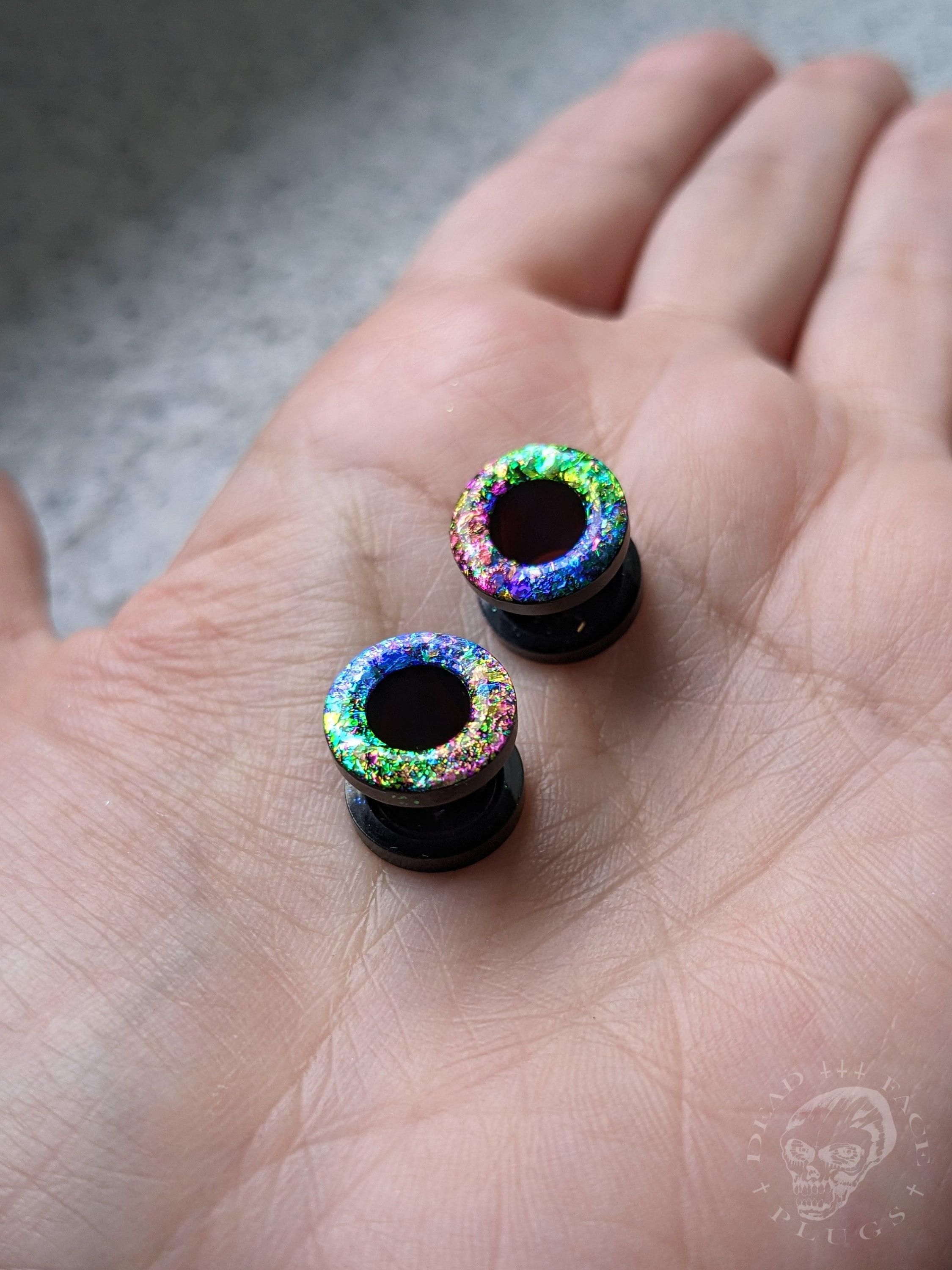 Opal Tunnels - Black Rainbow for Stretched Ears Colorful Sparkly ...