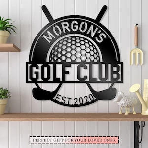 Personalized Welcome Golf Club Sign, 19th Hole Sign, Custom Golf Decor ...