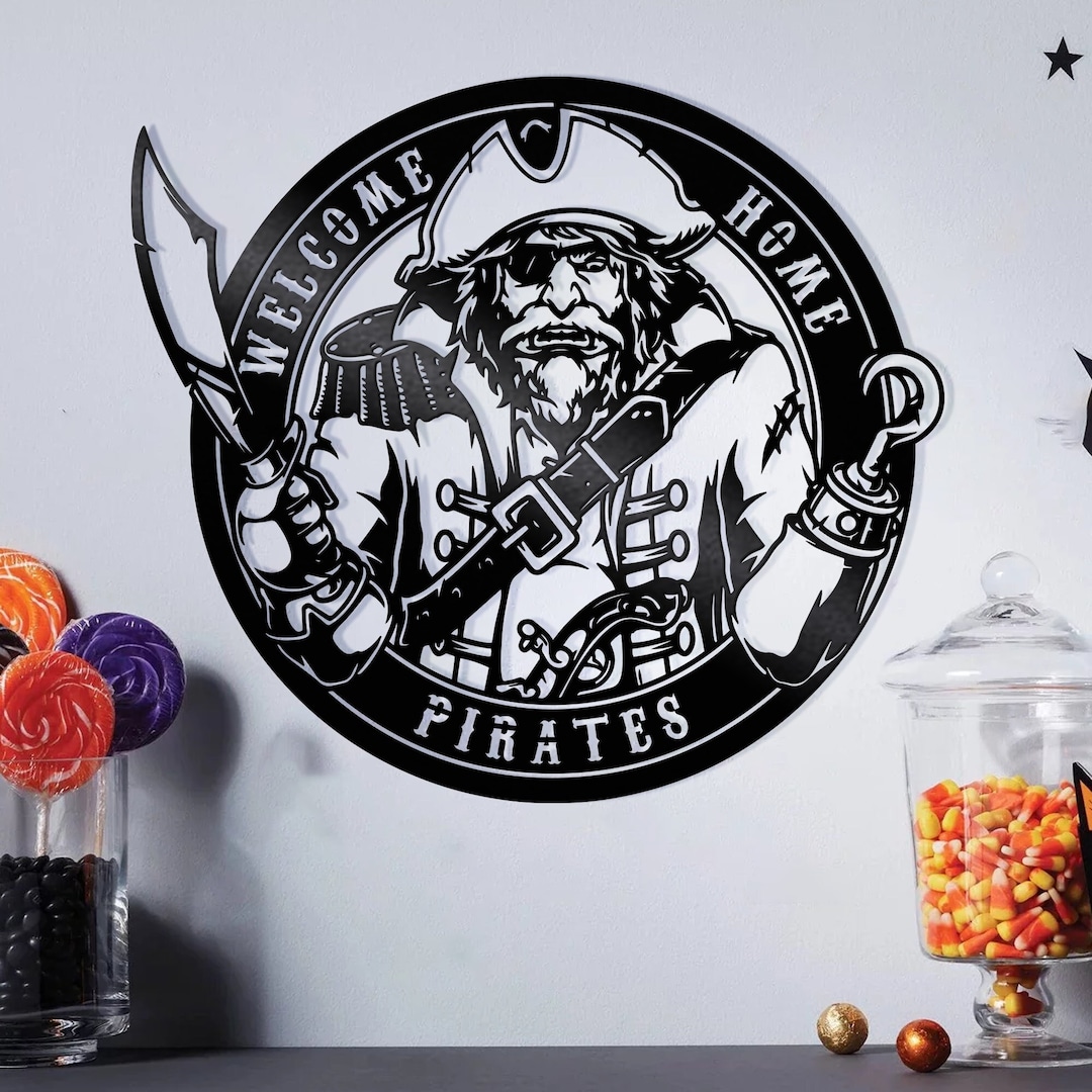 Customised Pirate Sea Gangster Metal Wall Art, Pirates Metal Sign ...