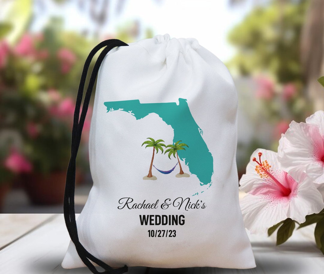 Personalized Florida State Outline Bags - Custom Florida Wedding Favor ...