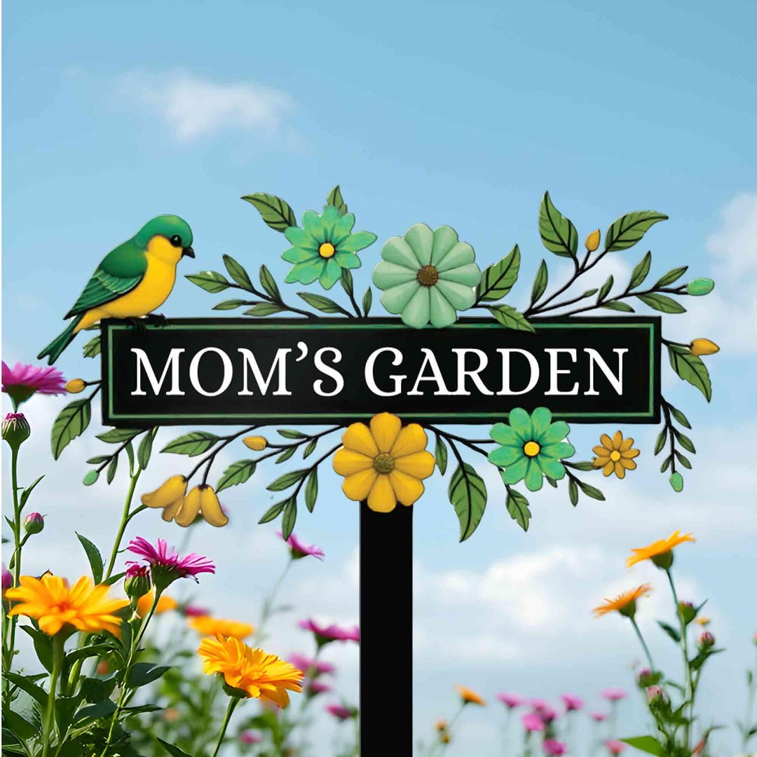 Personalized Garden Metal Sign With Stakes, Garden Name Sign, Custom ...