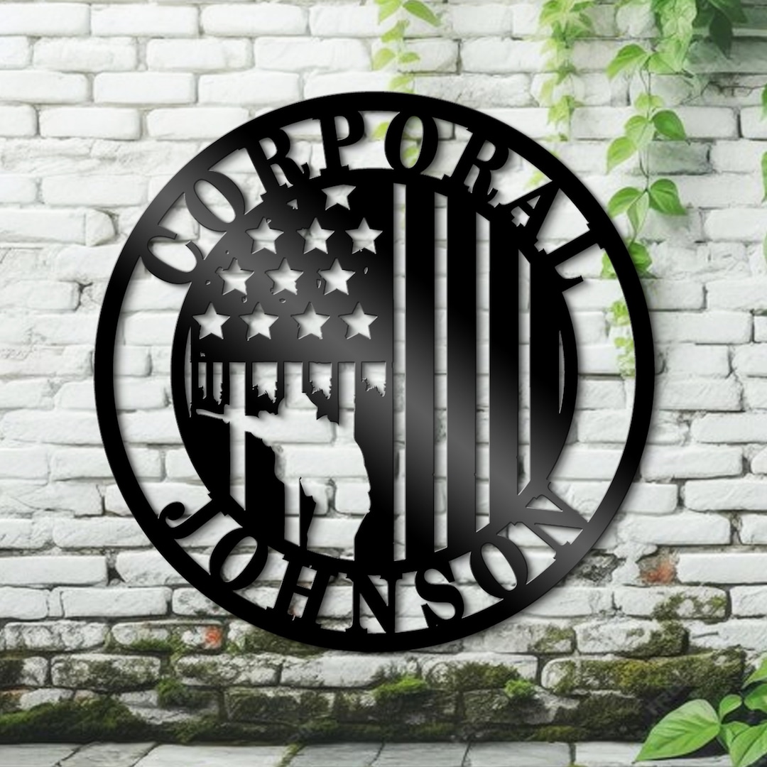 Personalized US Military Dad Sign - Custom Army Veteran Metal Sign ...