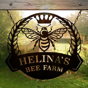 Custom Honey Bee Sign,personalized Metal Bee Decor,bee Hive Garden ...