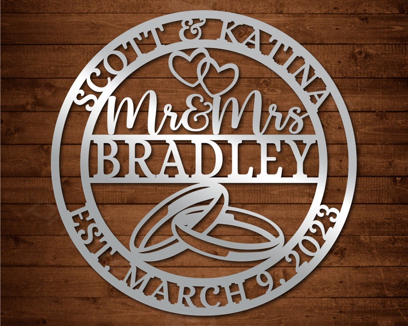 Personalized Mr and Mrs Sign, Metal Wedding Name Sign, Mr & Mrs Metal ...