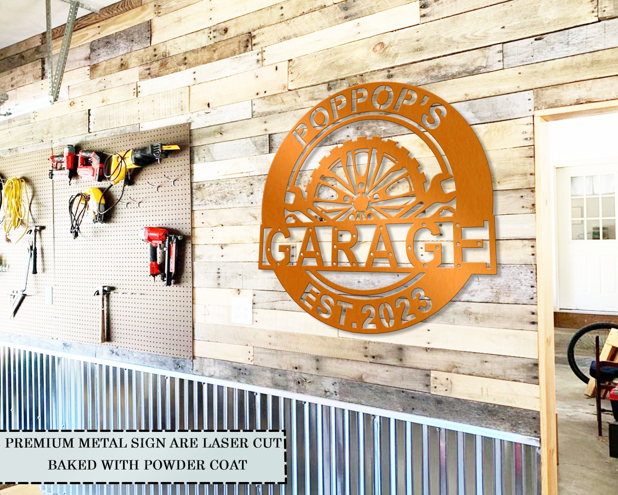 Custom Poppop Garage Sign, Personalized Garage Sign for Dad, Papas Work ...