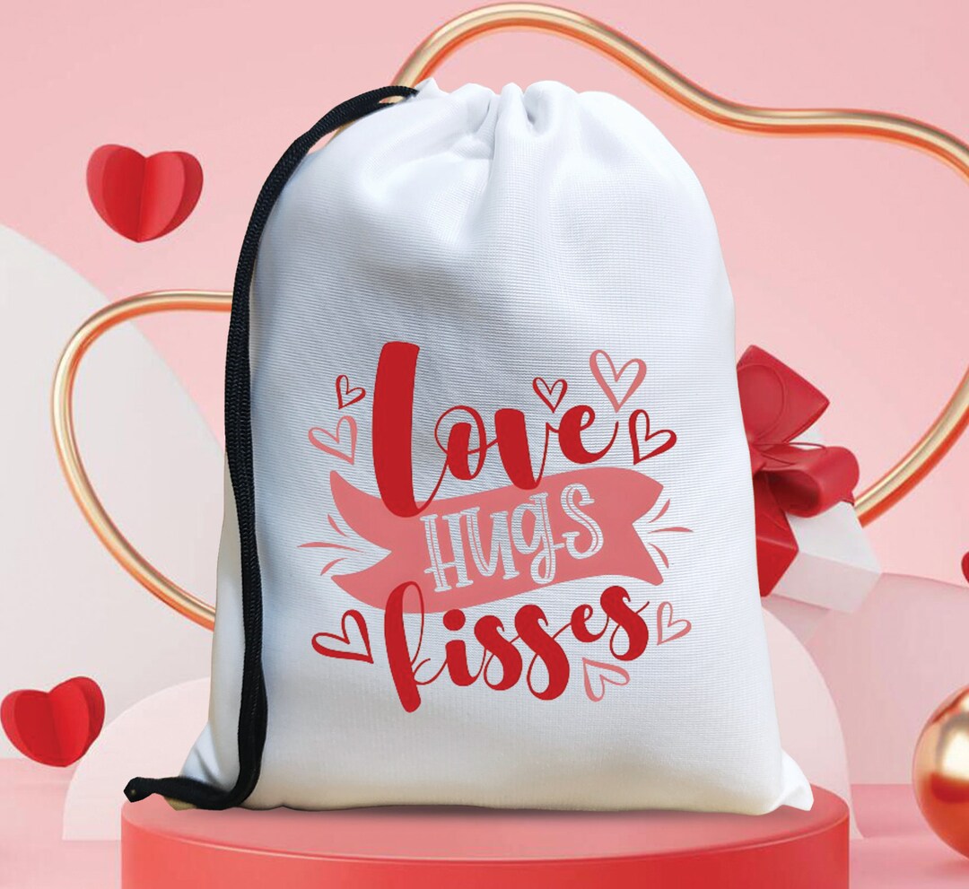 Love Hugs Kisses Bag, Valentine Wishes Goody Bag, Love and Hug ...