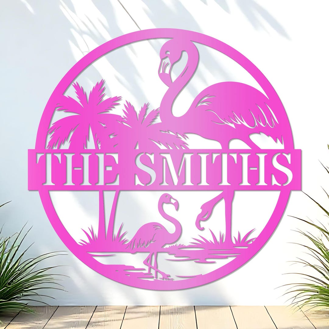 Custom Flamingo Metal Sign, Tropical Flamingo Sign, Canaba Metal Signs ...