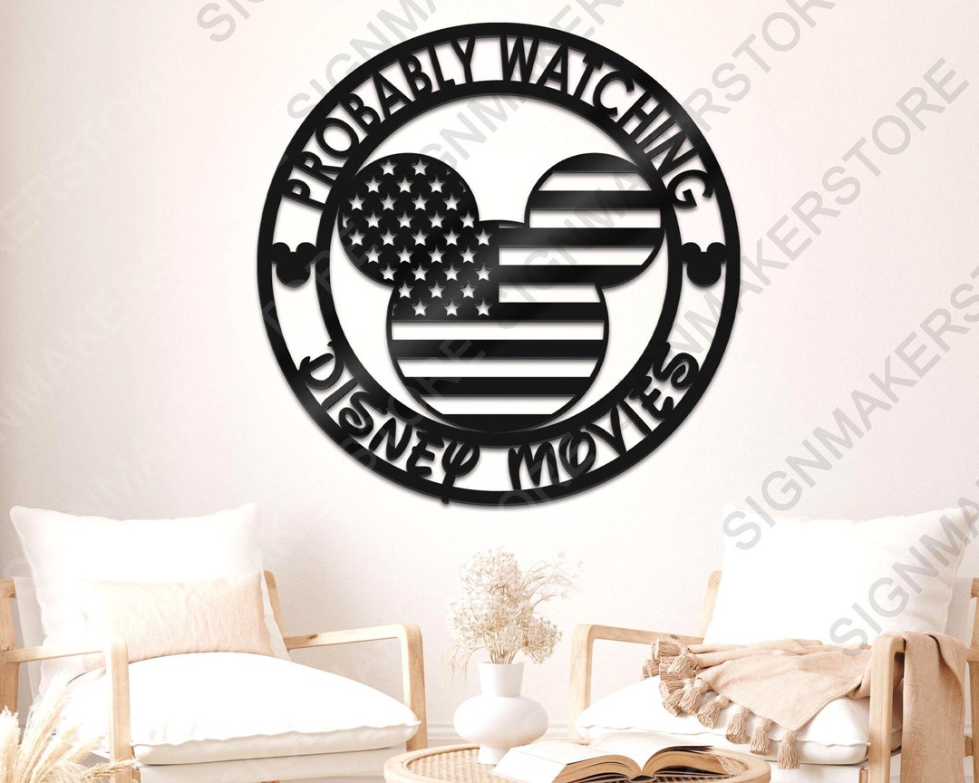 Custom Mickey Metal Sign-stars and Stripes Sign-disney Wall Décor ...