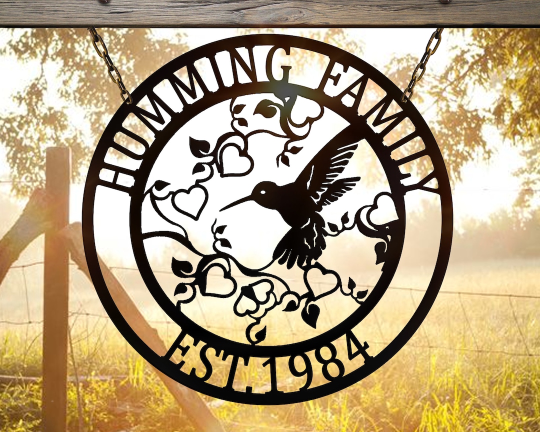 Custom Hummingbird Sign - Hummingbird Garden Sign - Metal Hanging ...