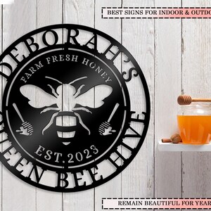 Personalized Honey Bee Sign,custom Metal Bee Decor,bee Hive Garden ...