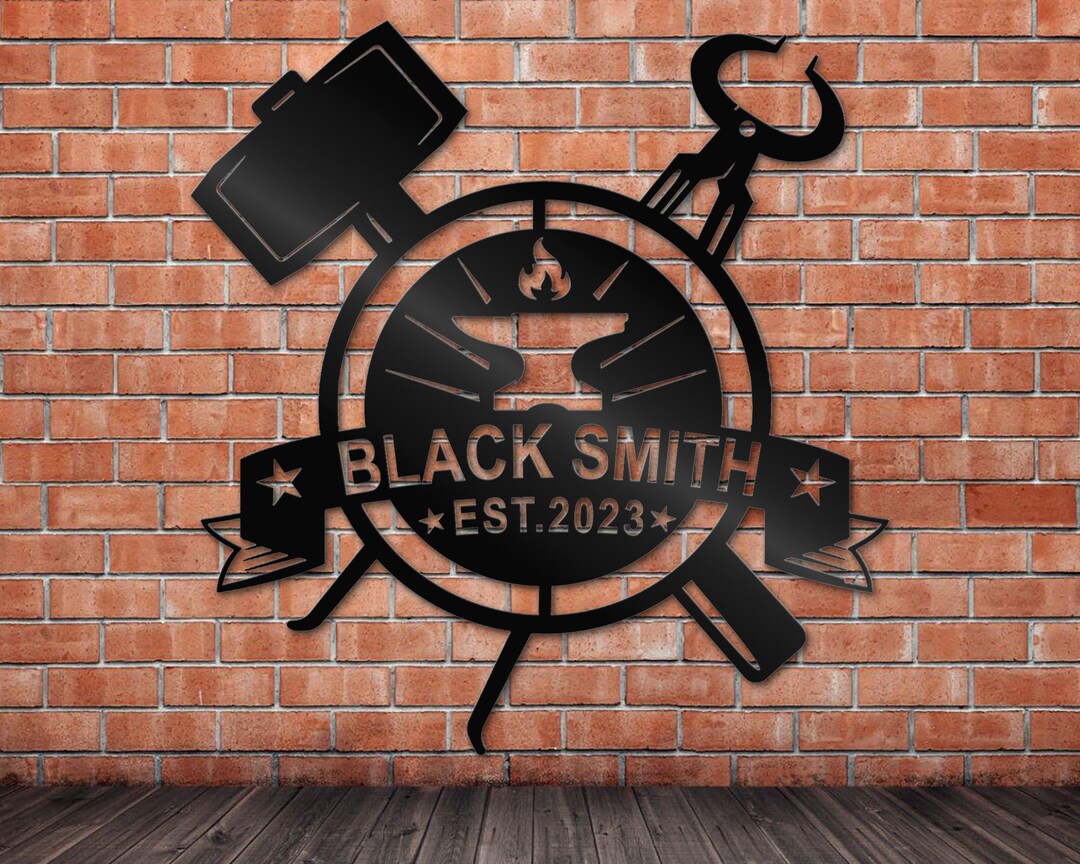 Custom Forge Sign, Personalized Blacksmith Forge, Customized Cut Metal ...