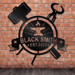 Custom Forge Sign, Personalized Blacksmith Forge, Customized Cut Metal ...