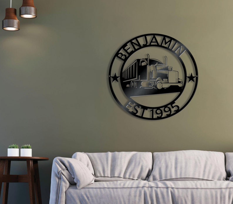 Custom Semi Truck Hauler Metal Sign Logging Truck Big Rig Trucker 18 ...