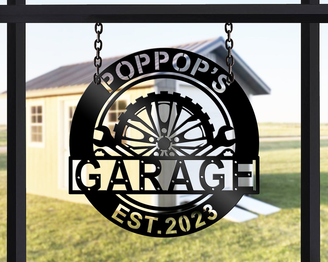 Custom Poppop Garage Sign, Personalized Garage Sign for Dad, Papas Work ...