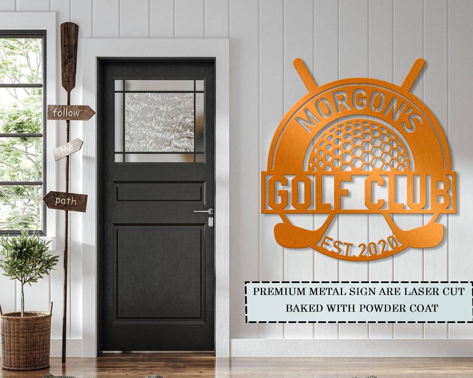 Personalized Welcome Golf Club Sign, 19th Hole Sign, Custom Golf Decor ...