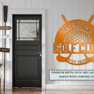 Personalized Welcome Golf Club Sign, 19th Hole Sign, Custom Golf Decor ...