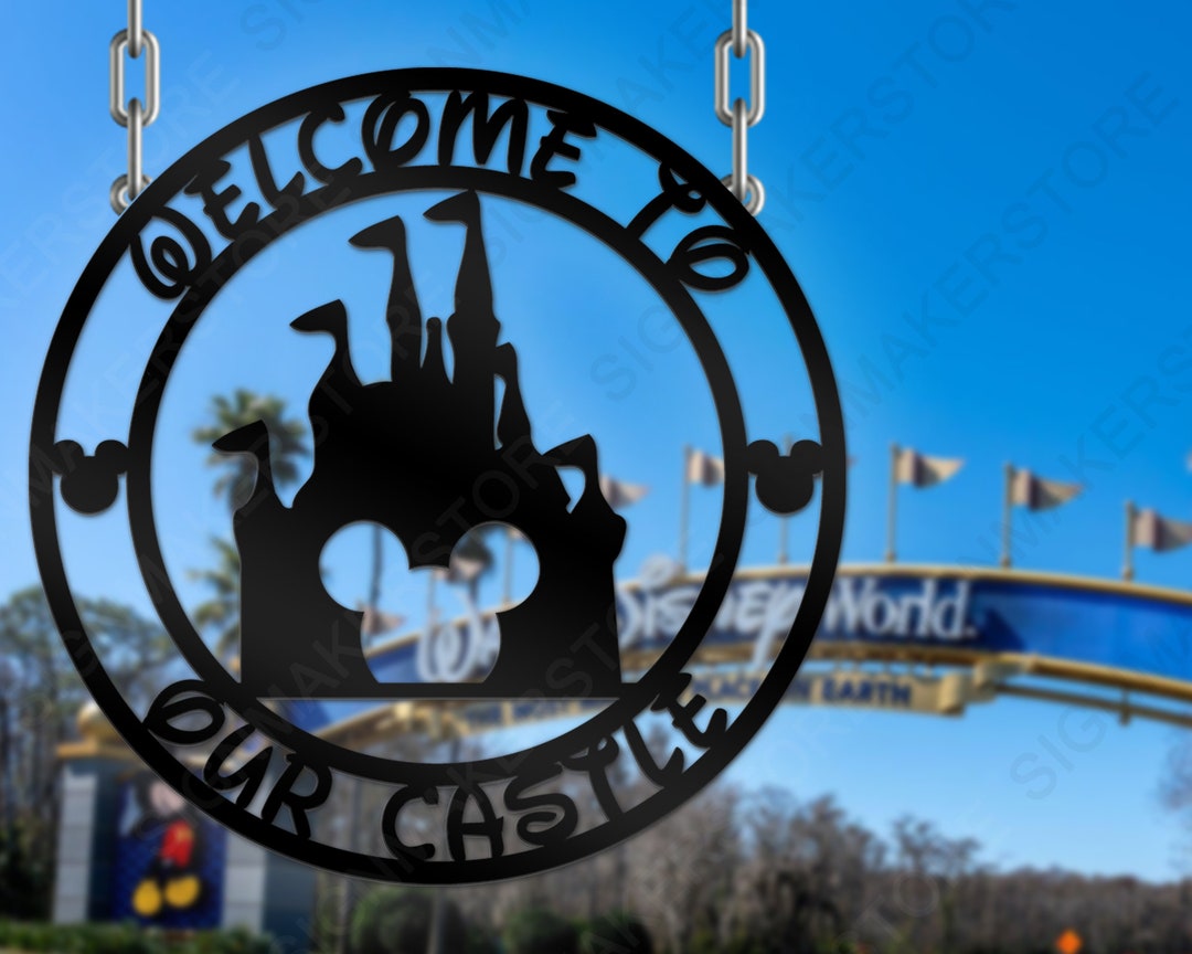 Personalized Disney Castle Metal Sign, Welcome to Our Castle Sign ...
