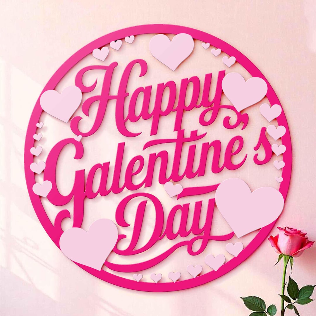 Happy Galentine's Day Metal Sign, Romantic Wall Art Charming Wall Sign ...