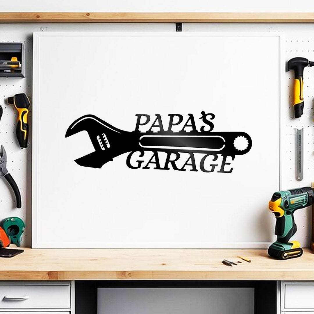 Personalized Spanner Theme Garage Sign - Garage Accessories Name Sign ...