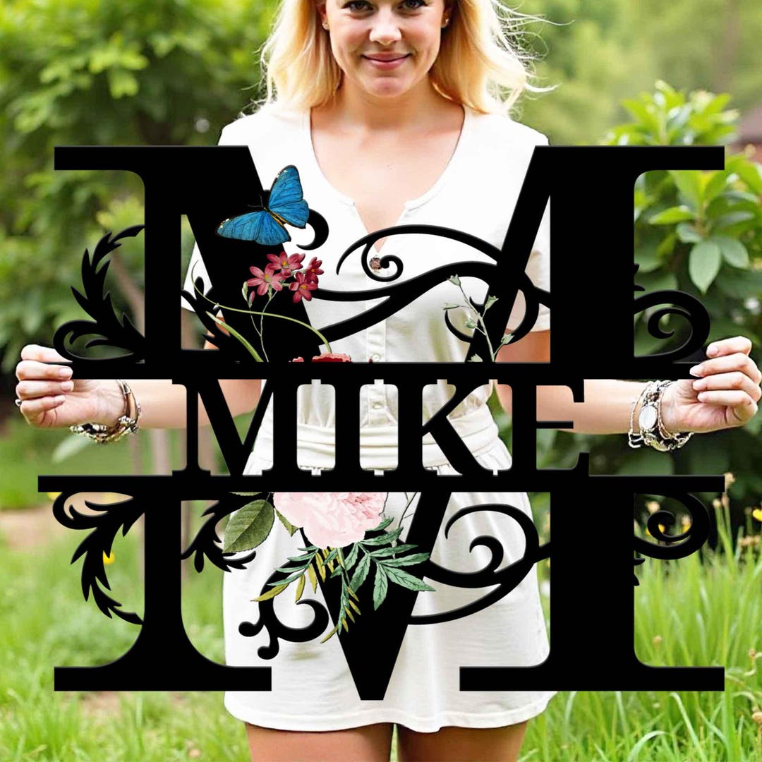 Personalized Metal Monogram Sign, Custom Metal Sign, Metal Name Sign ...