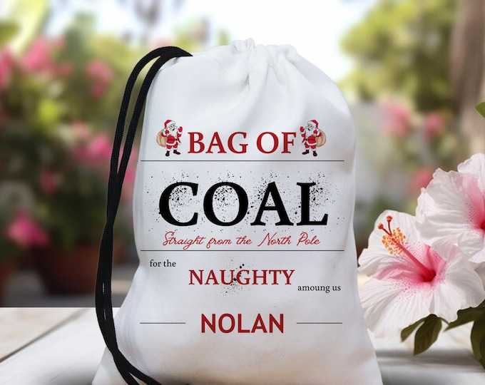 Christmas Bag-bag of Coal-christmas Gift Bag-christmas Favor Bag-santa ...