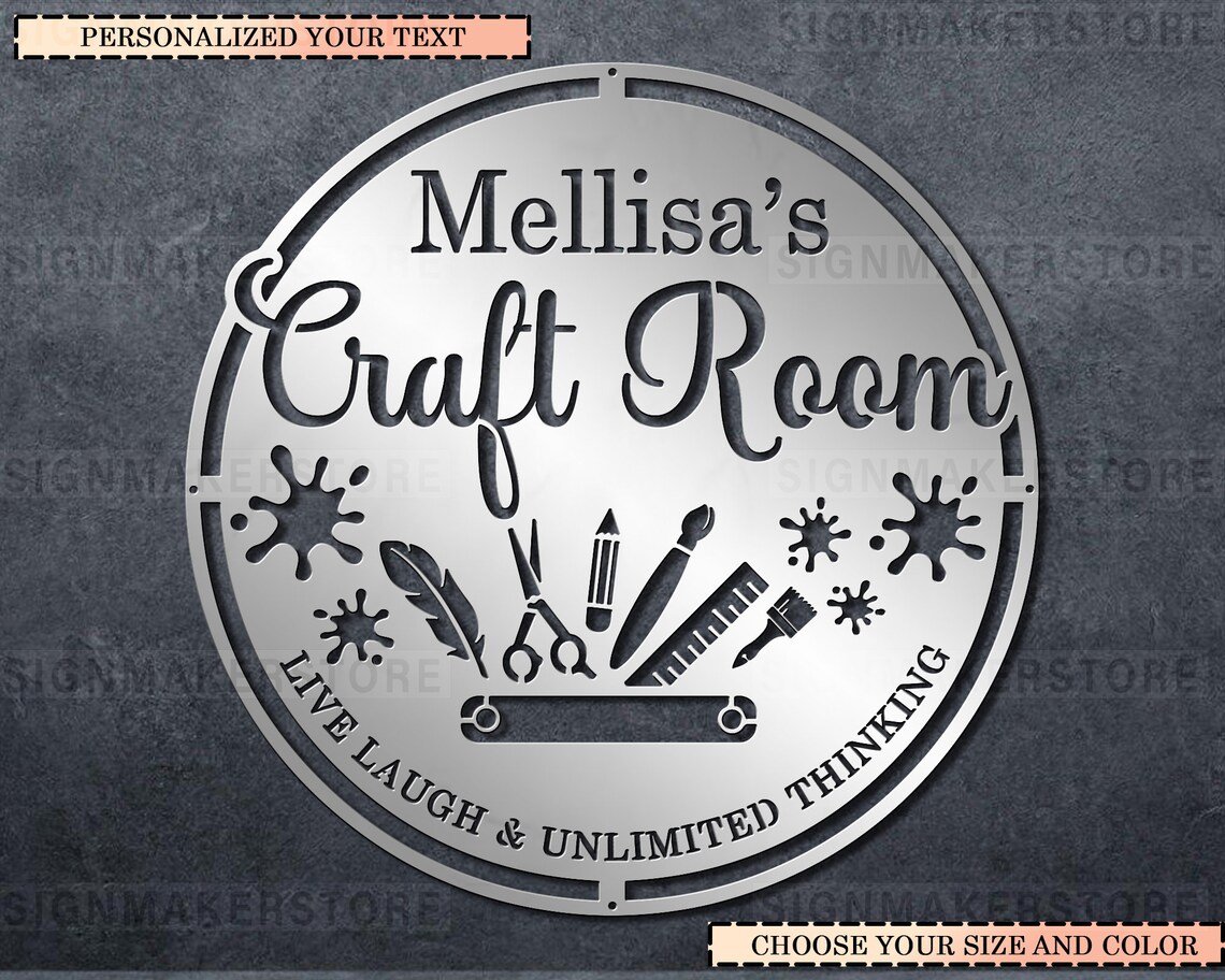 Custom Craft Room Metal Sign Creative Room Sign Personalized - Etsy
