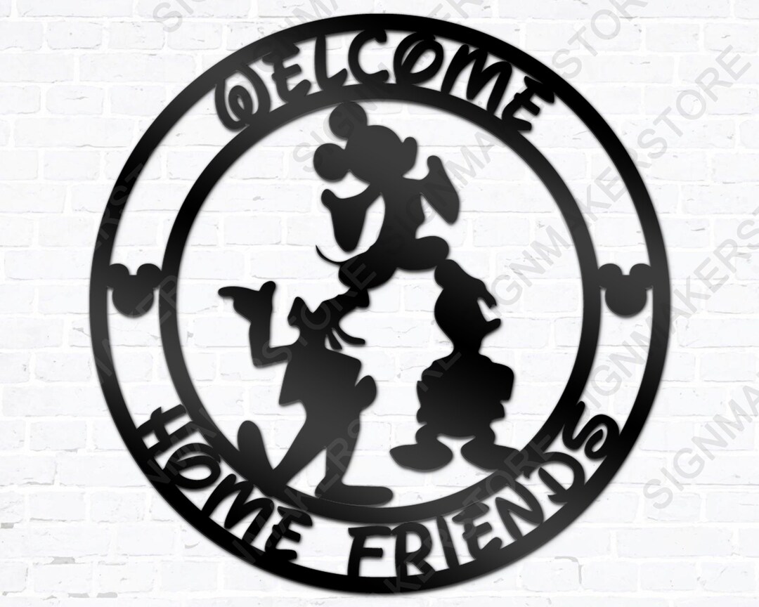 Metal Mickey Home Sign, Disney Inspired Wall Decor, Welcome Home ...