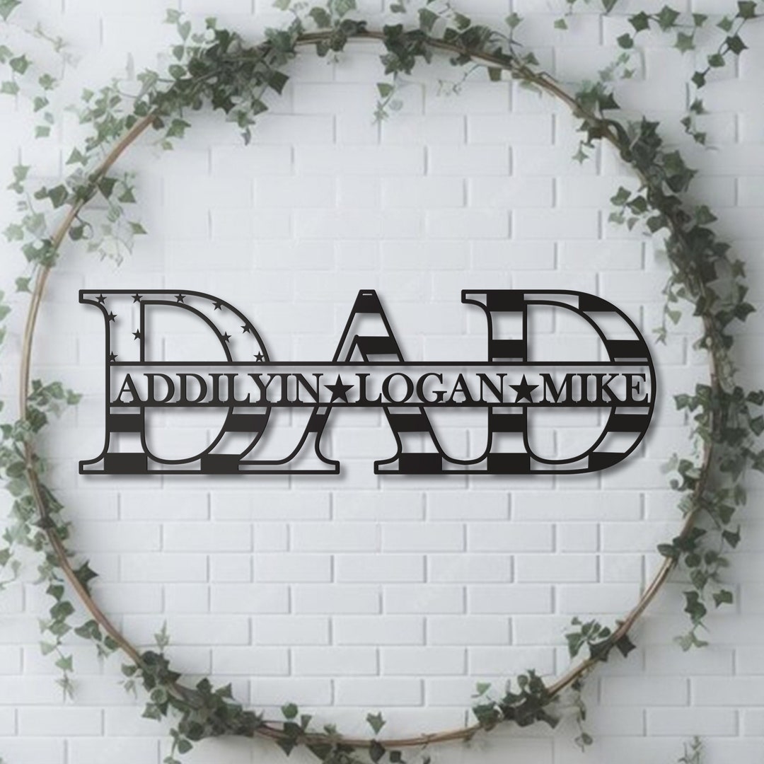 Customized Dad Monogram Metal Sign Personalized Family Name Sign Unique ...